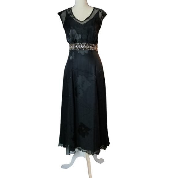 J. Peterman | Dresses | Nwt J Peterman Womens 4 Black Sheer Beaded ...